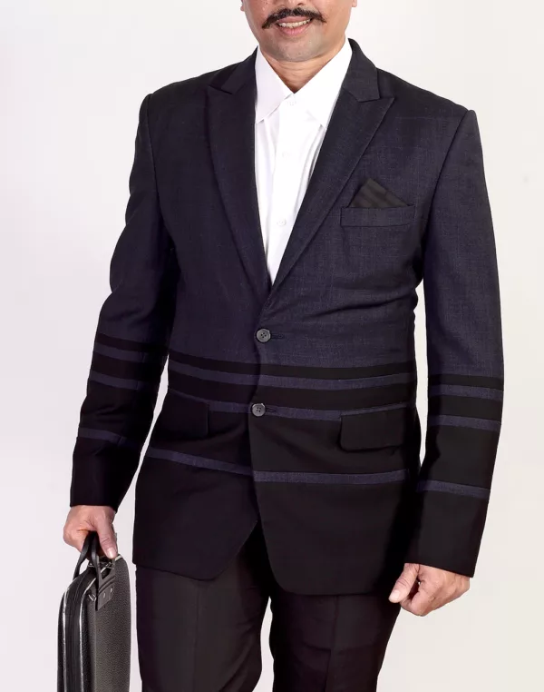 Navy Blue panelled blazer - Anj